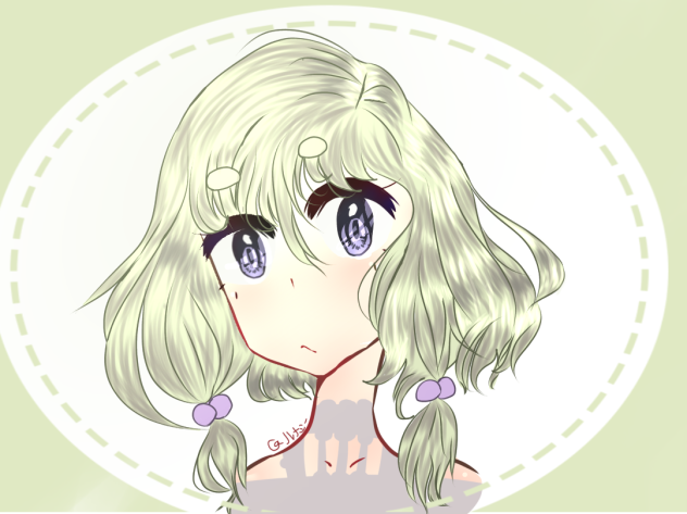 green haired chick - ibisPaint