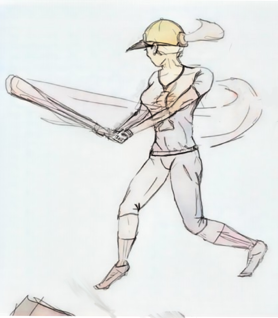 Girl Baseball Player - ibisPaint