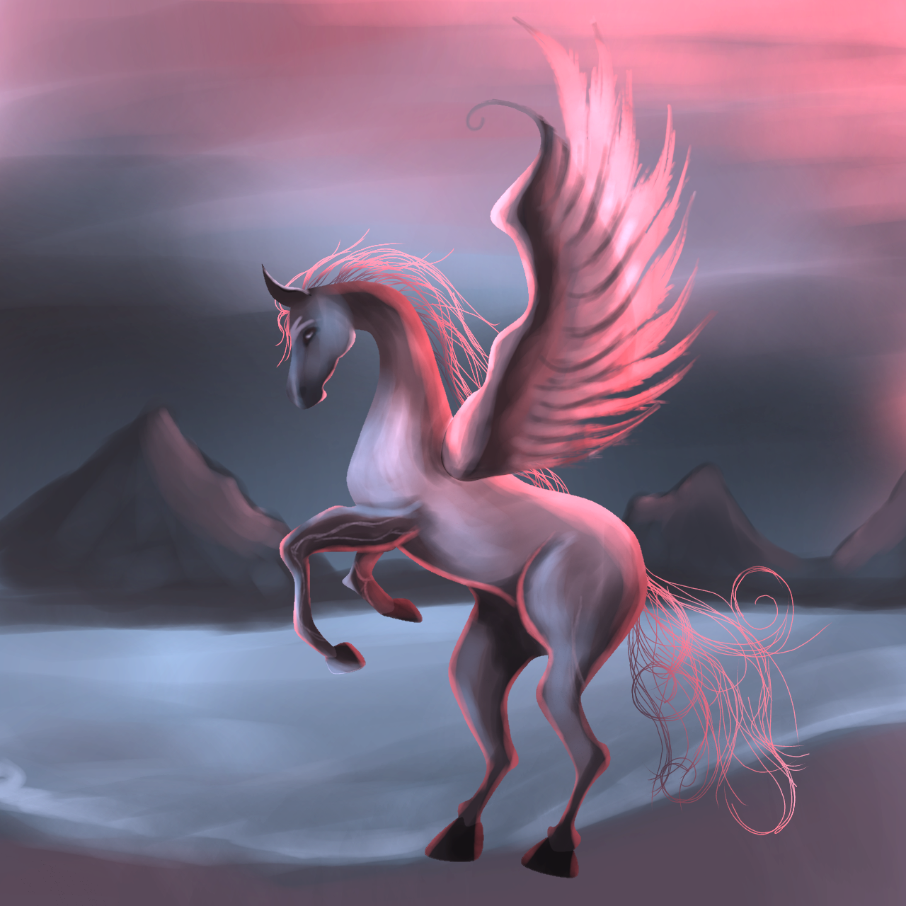 Pegasus with background - ibisPaint