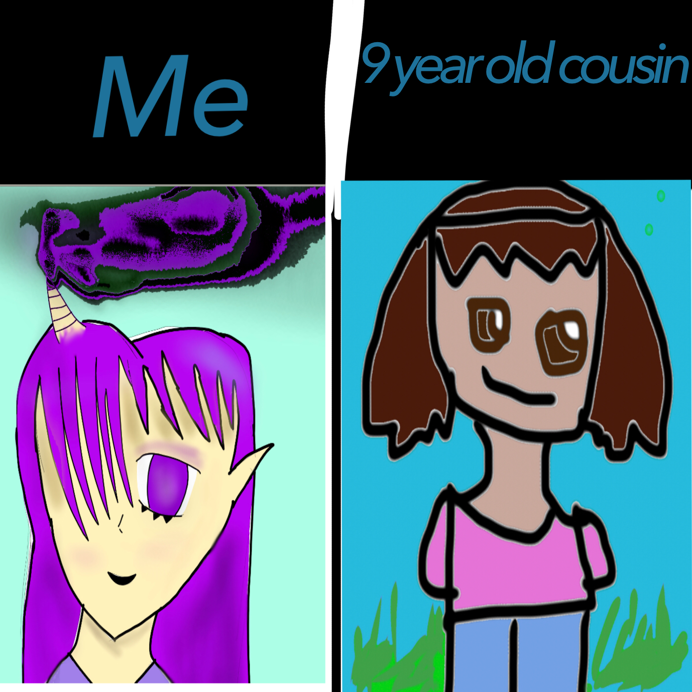 Me vs my 9 year old cousin - ibisPaint