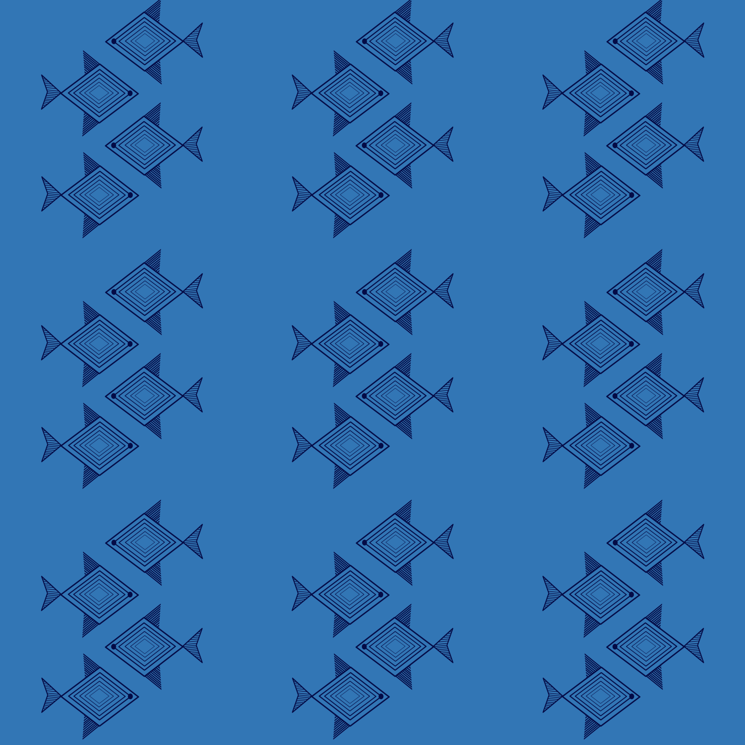 Blue Fish - Pattern - ibisPaint
