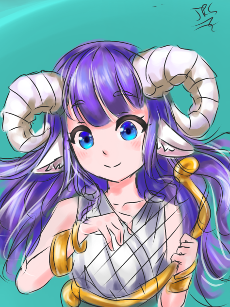 girl with horns - ibisPaint