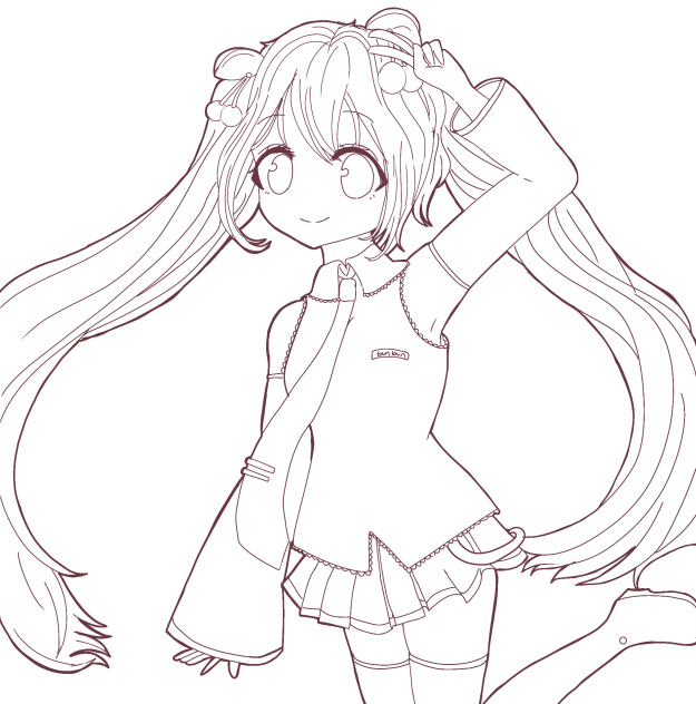 Sakura Miku color page - ibisPaint