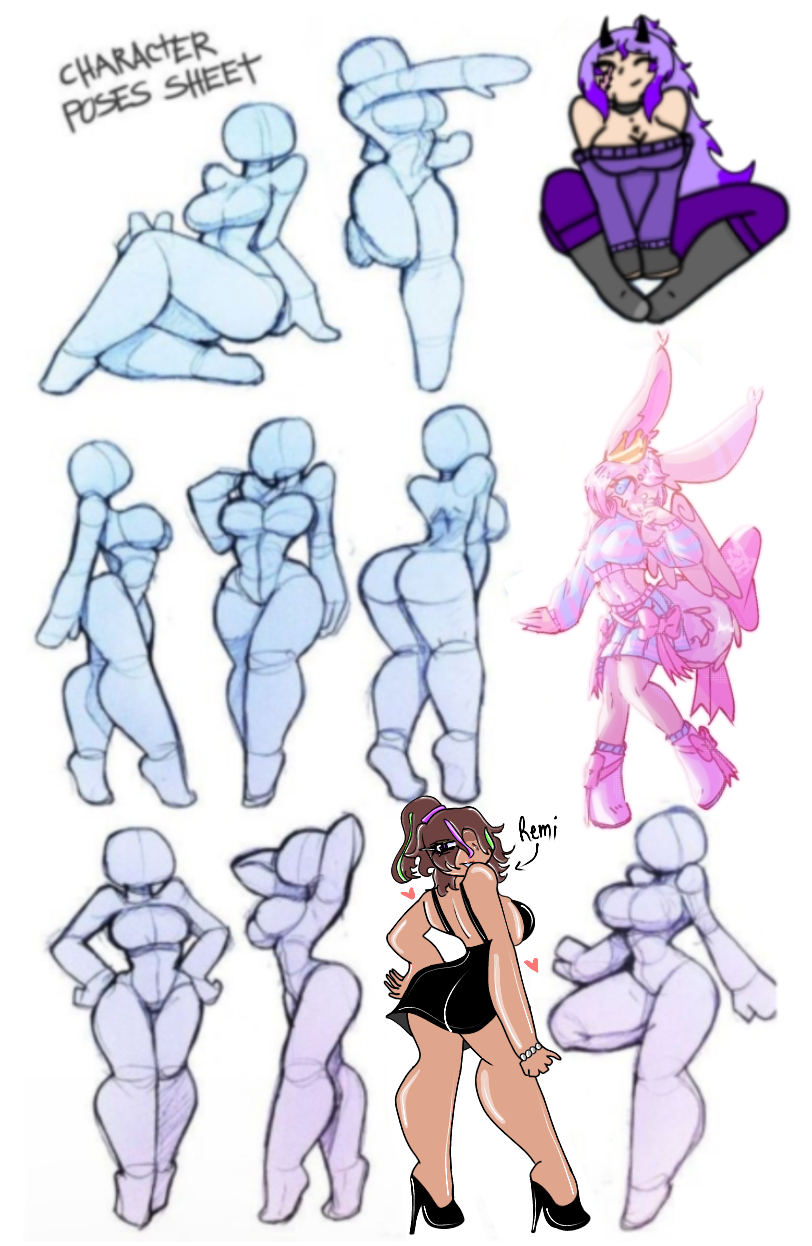 Character Poses Collab - ibisPaint