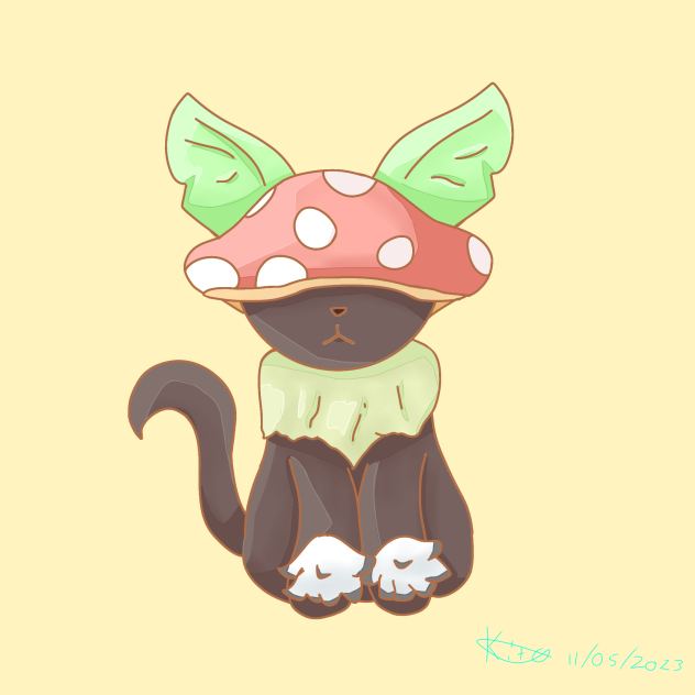 Mushroom cat - ibisPaint