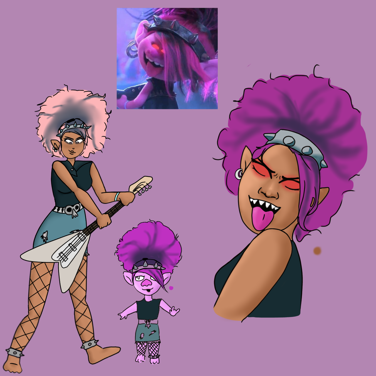 Rock music poppy from trolls - ibisPaint