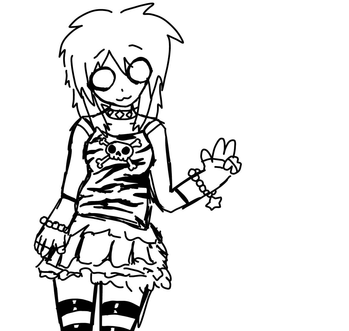 Cringetober 4 - 2000s alt fashion - ibisPaint