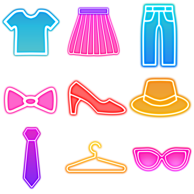 Clothes neon icons - ibisPaint