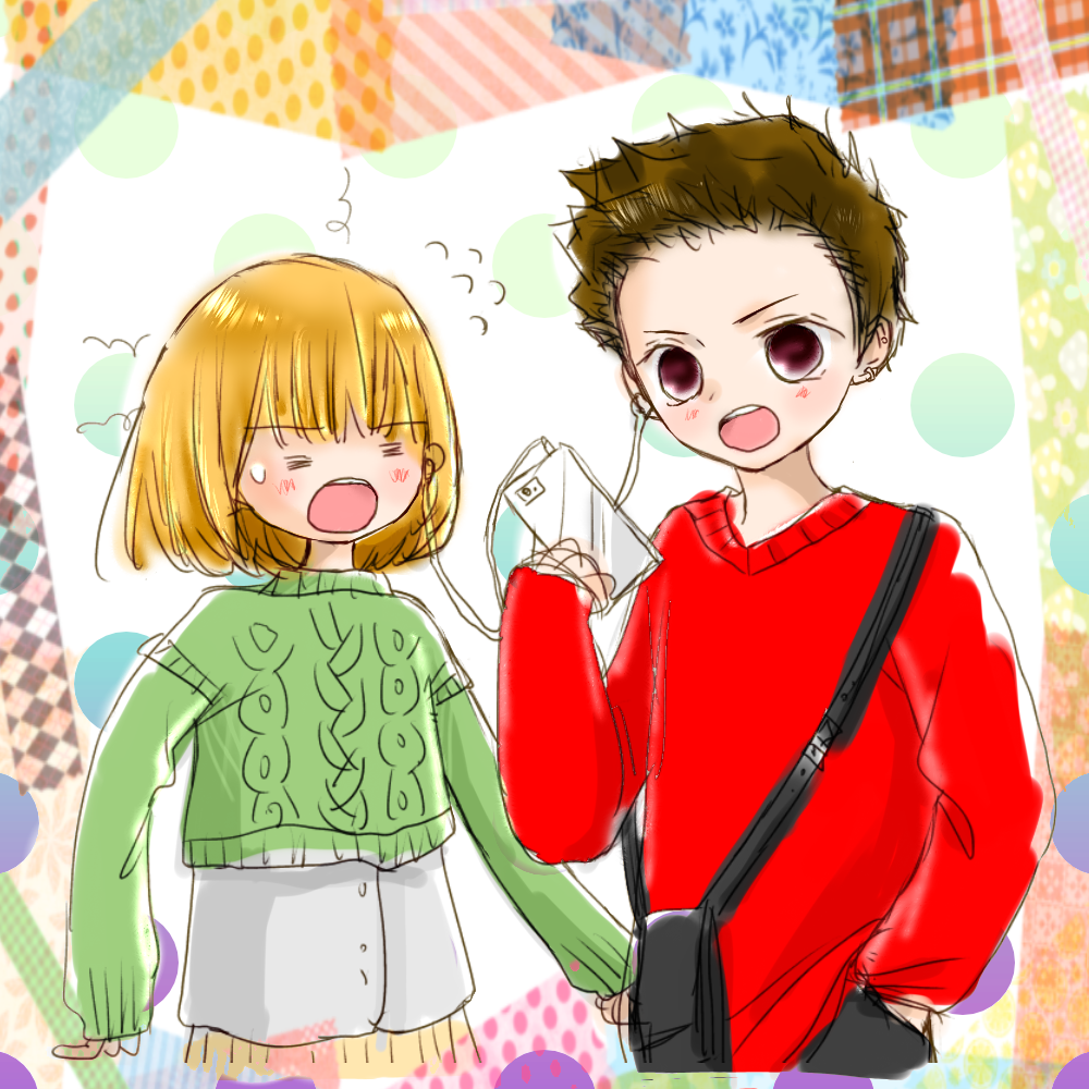 Let's sing♬カラオケアプリを楽しむ男女 - ibisPaint