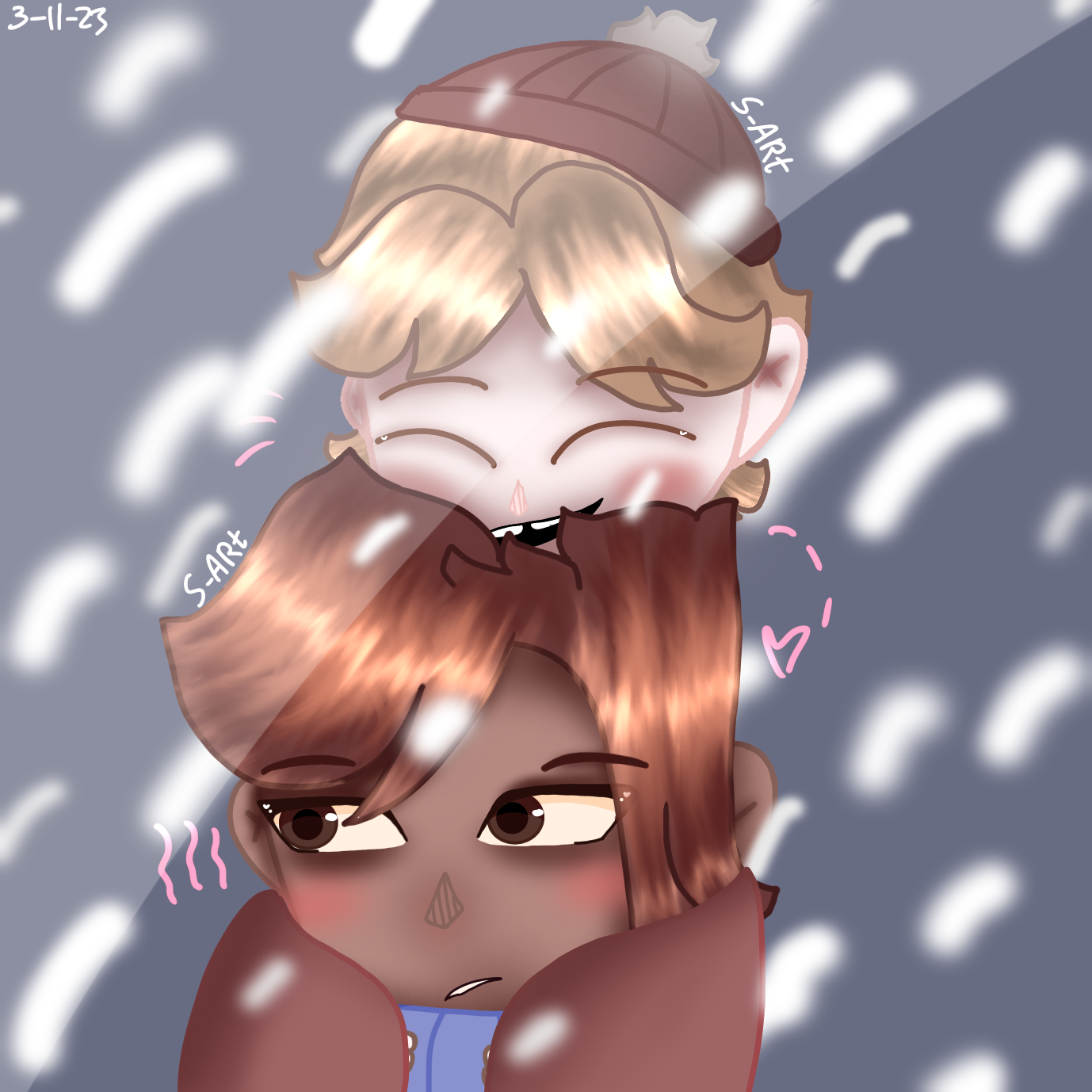 Cody and Noah in the snow - ibisPaint