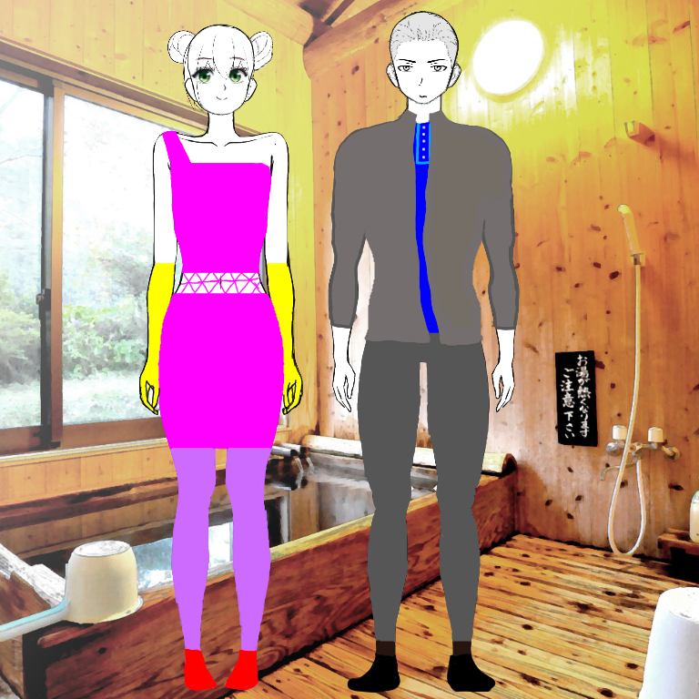 husband and wife are in the spring - ibisPaint