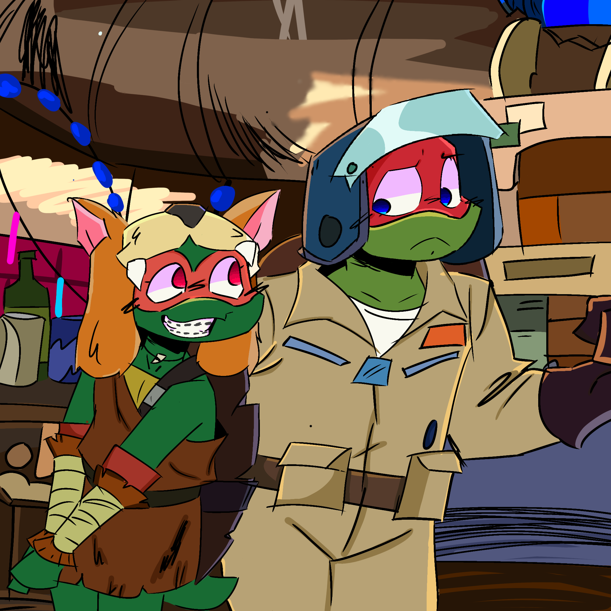 Sunset duo!! ️🧡🐢 - ibisPaint