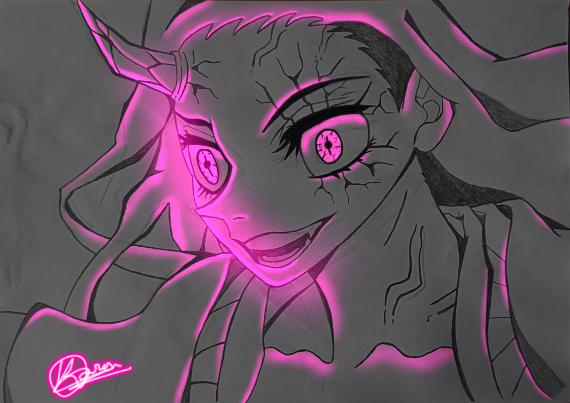 Nezuko Pink Glow Art - ibisPaint