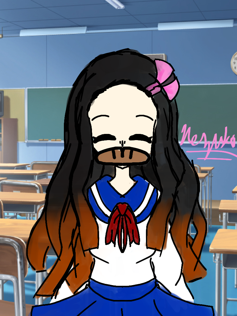 nezuko school girl - ibisPaint