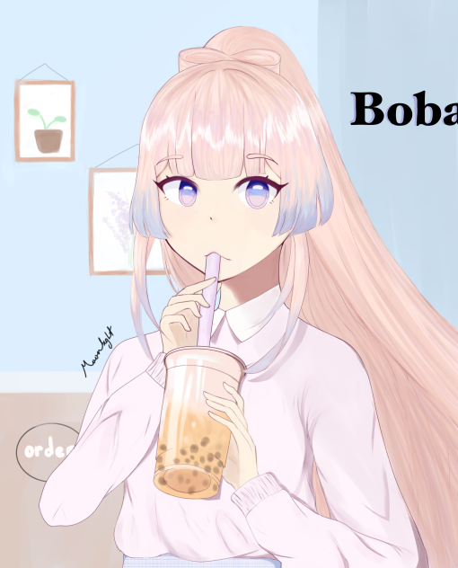 Kokomi drinking boba🧋 - ibisPaint