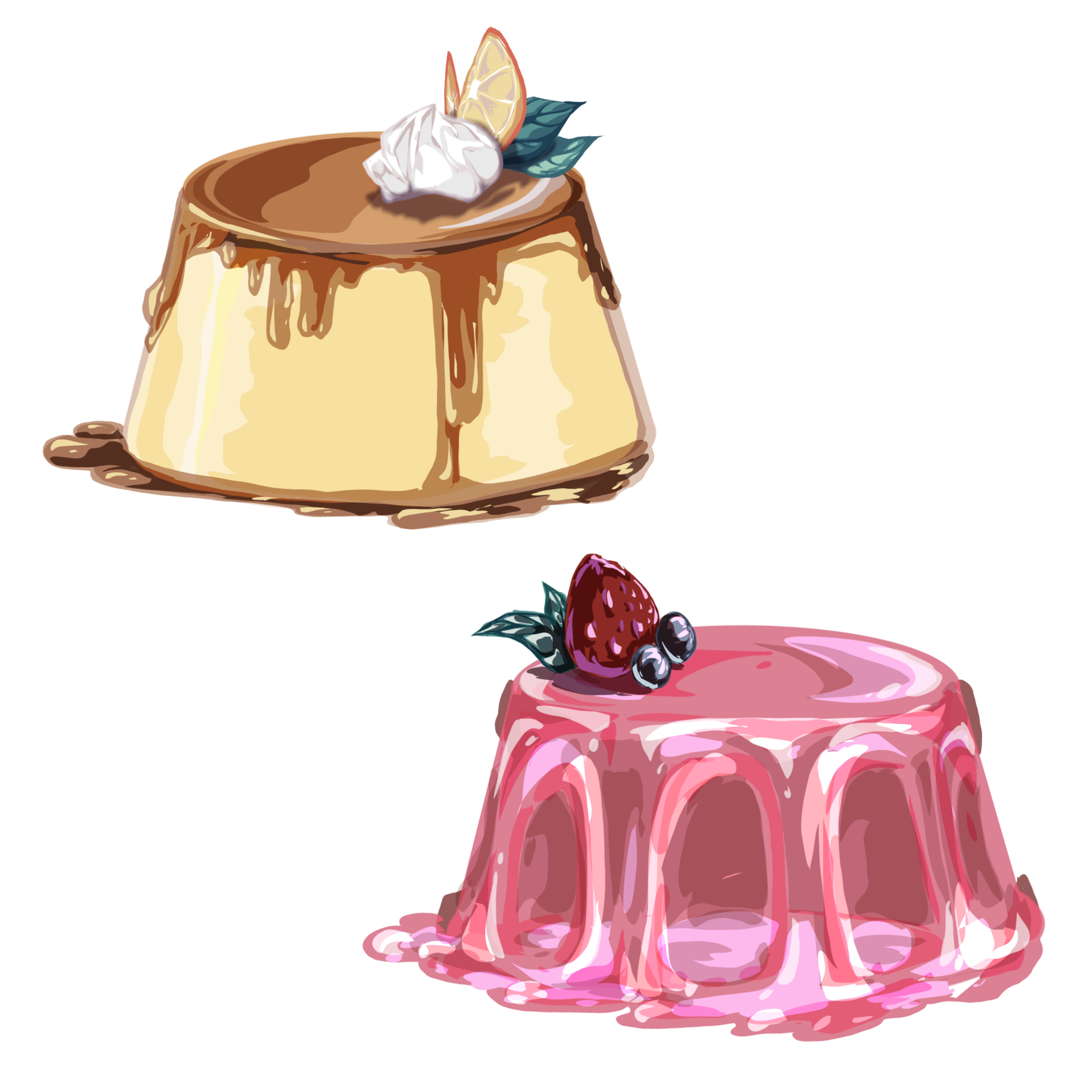 Flan and jelly - ibisPaint