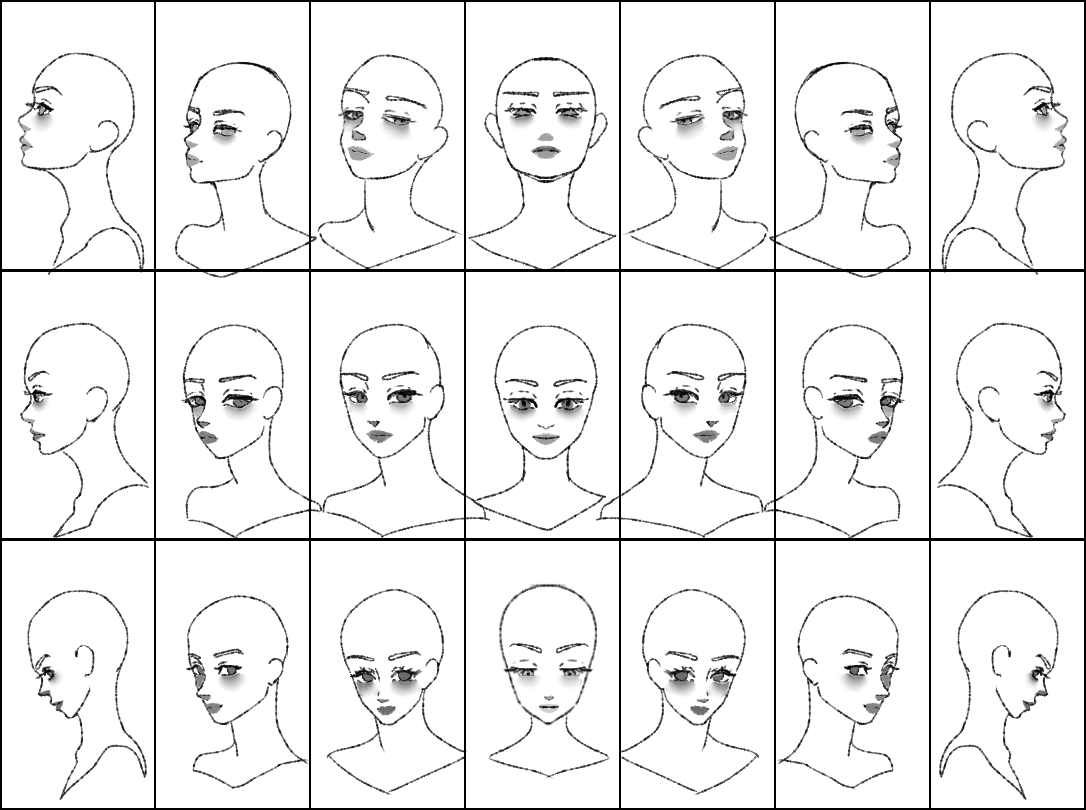 Different angles of faces - ibisPaint