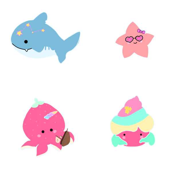 Cute dreamy sea creatures 2 - ibisPaint
