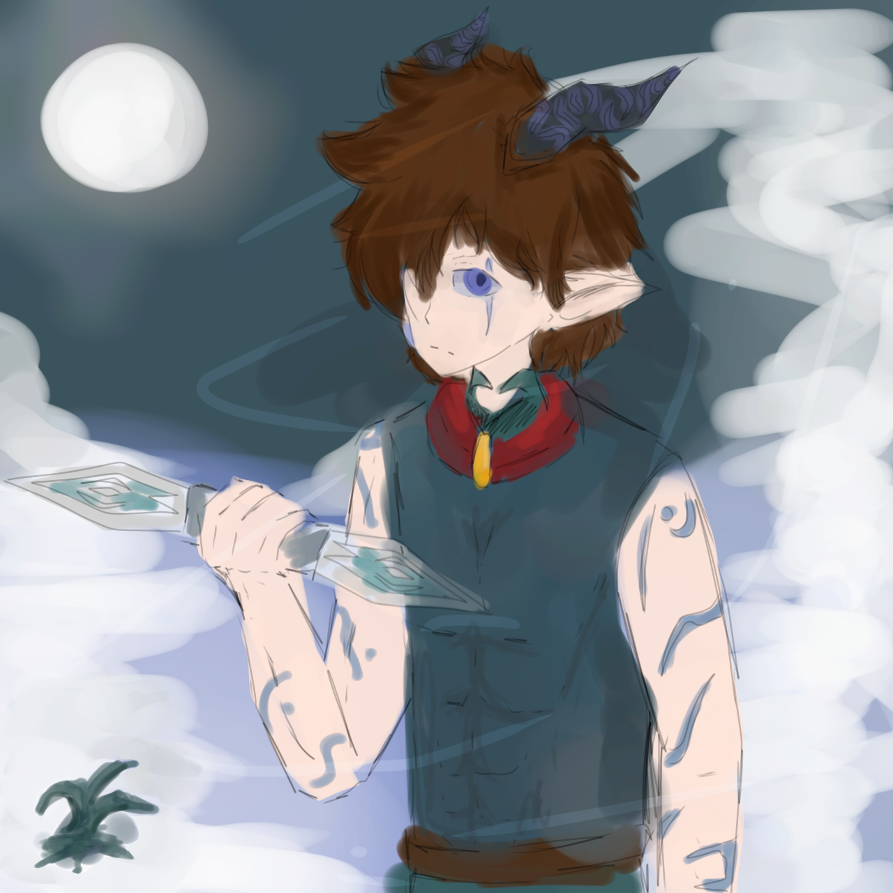 Callum if he was a moonshadow elf - ibisPaint