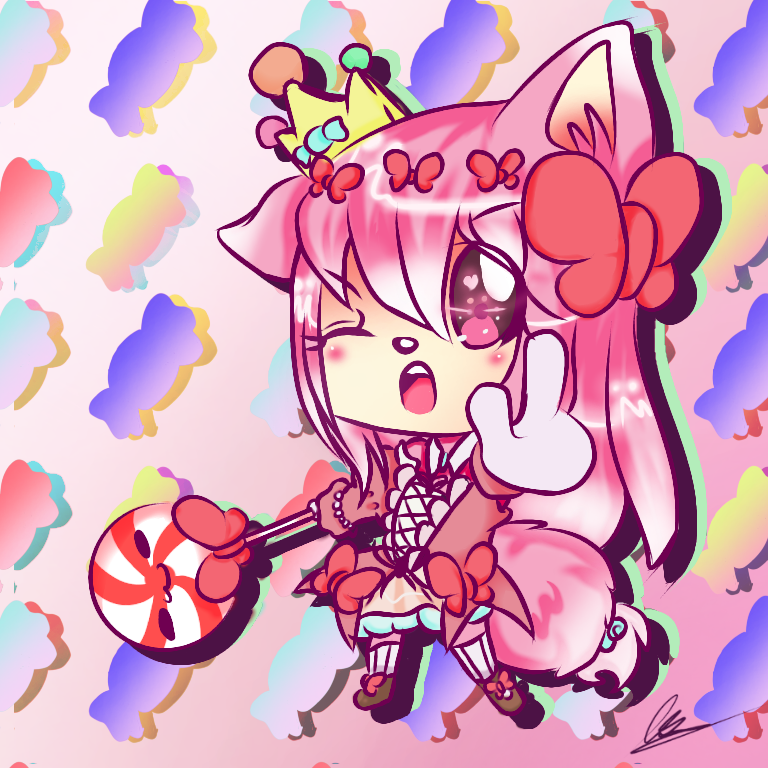 cute chibi girl wolf - ibisPaint