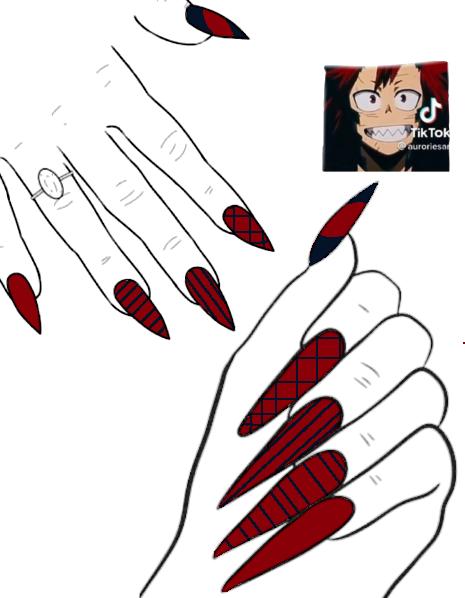 Kirishima inspired nail patterns - ibisPaint