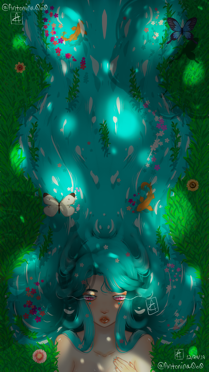 「The sound of water makes me calm」 - ibisPaint