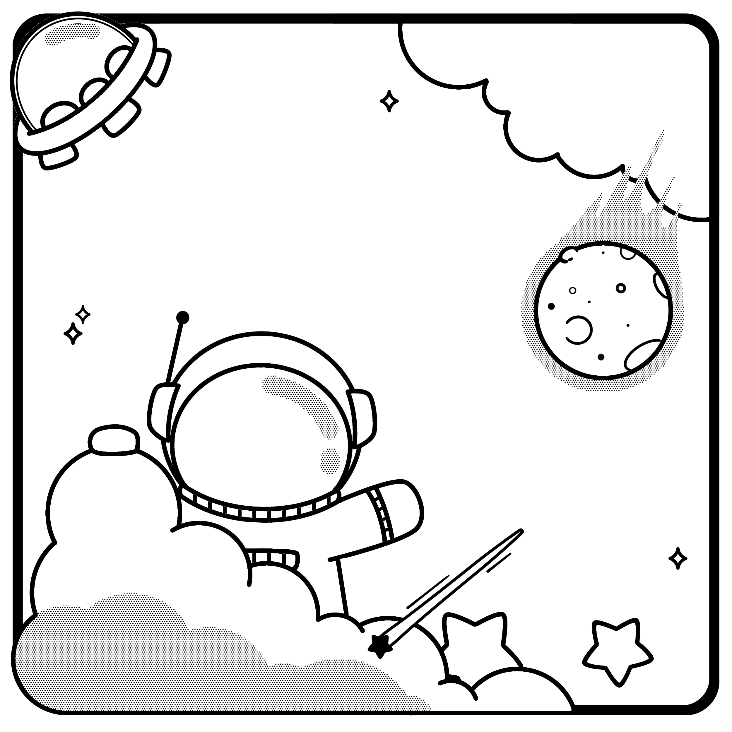 Astronaut Comet Frame - ibisPaint