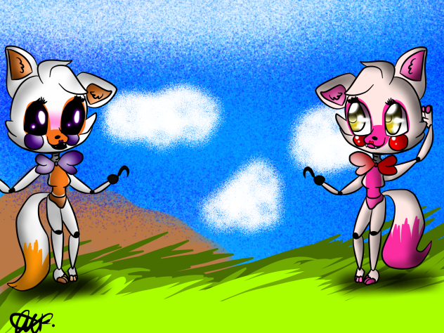 Lolbit and Adventure Funtime Foxy - ibisPaint