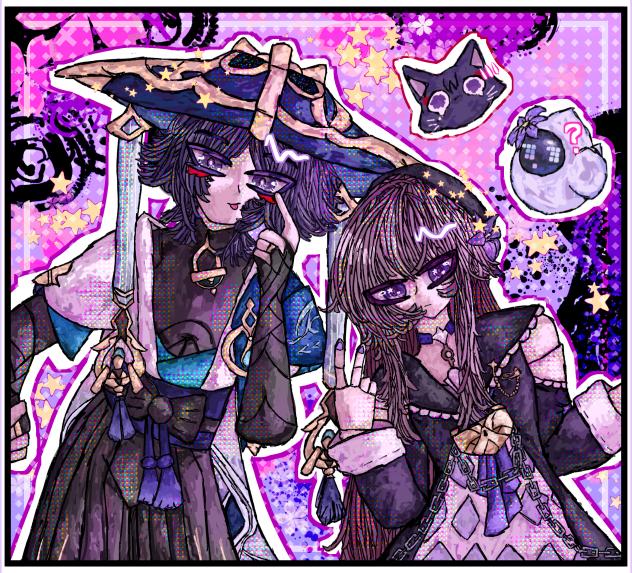 My two favorite puppets, Scara and Herta - ibisPaint