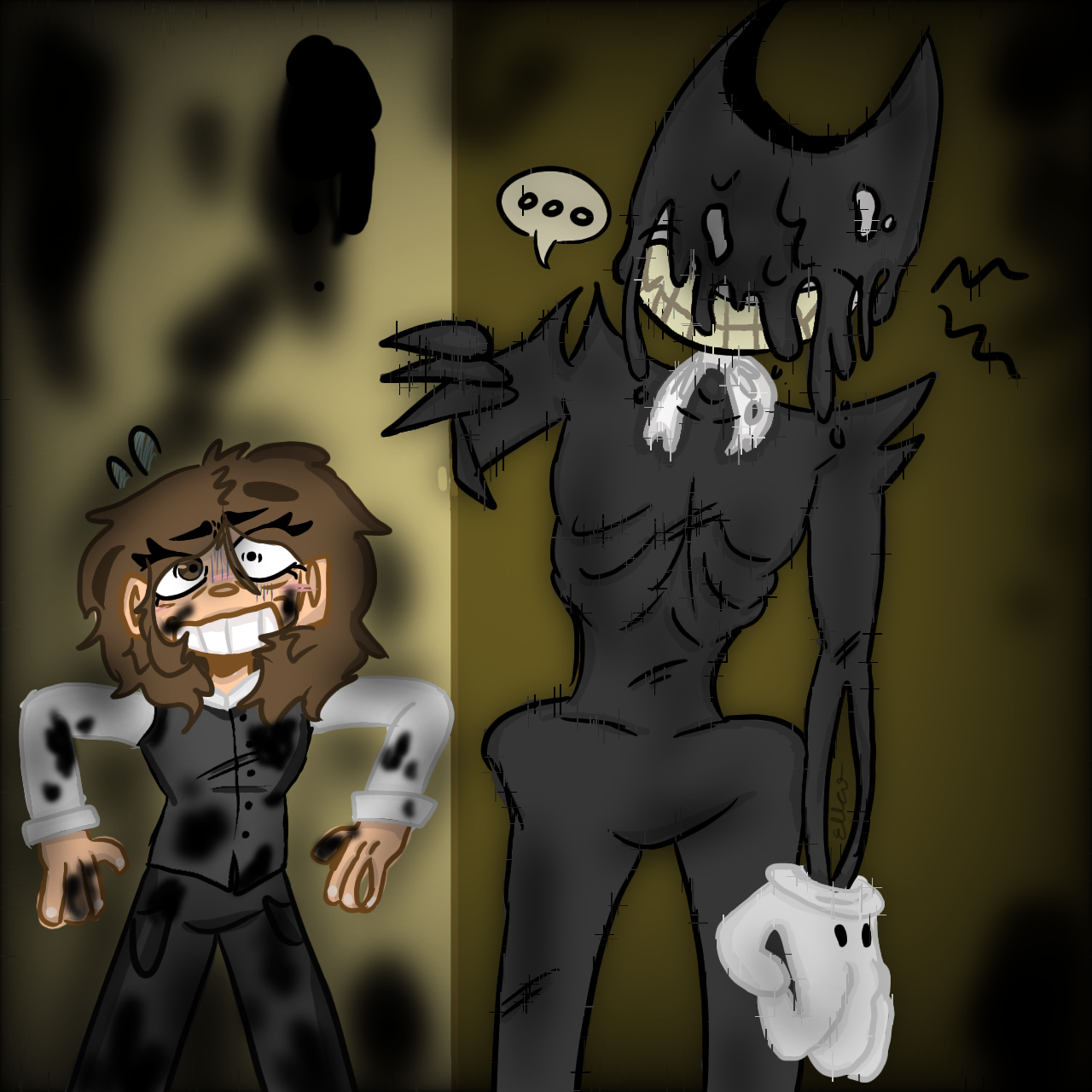 hiding from the Ink demon - ibisPaint