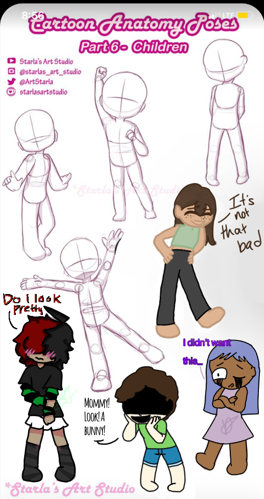 Cartoon anatomy poses Collab!! - ibisPaint