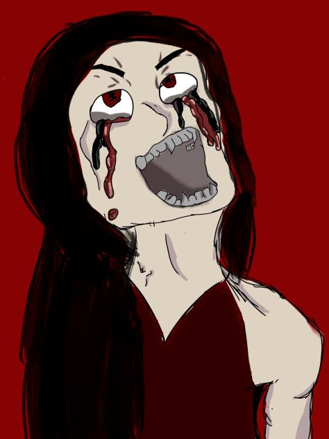 Female vampire screaming - ibisPaint