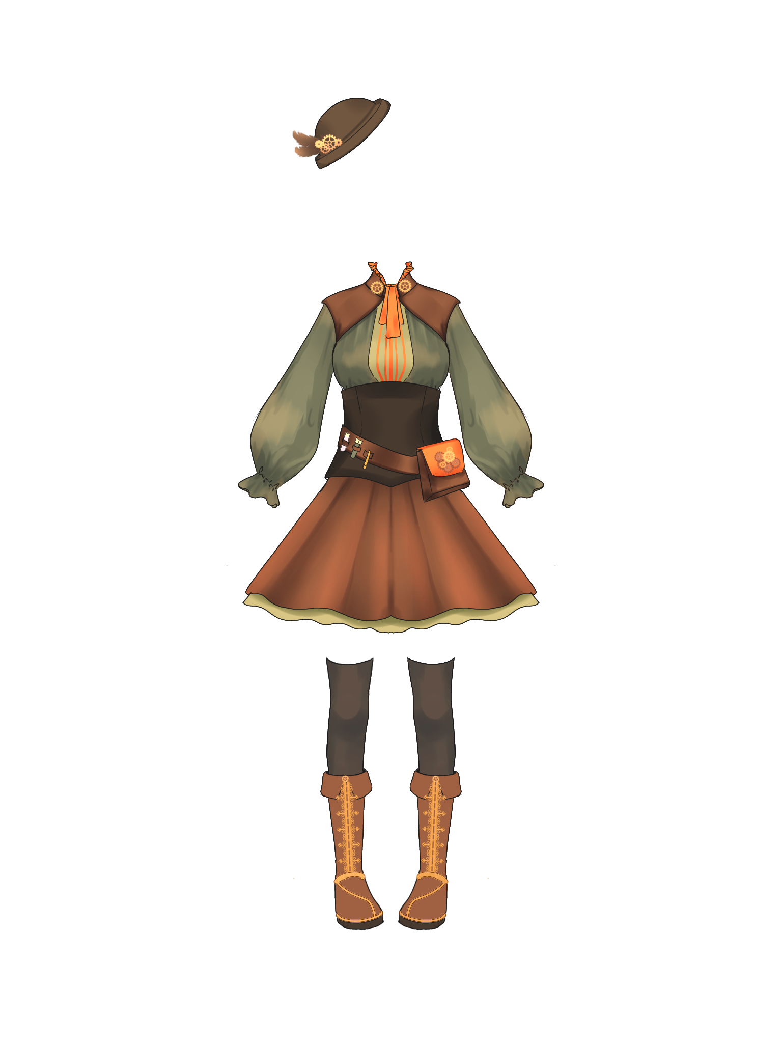 IBM3627 steampunk inspired dress - ibisPaint
