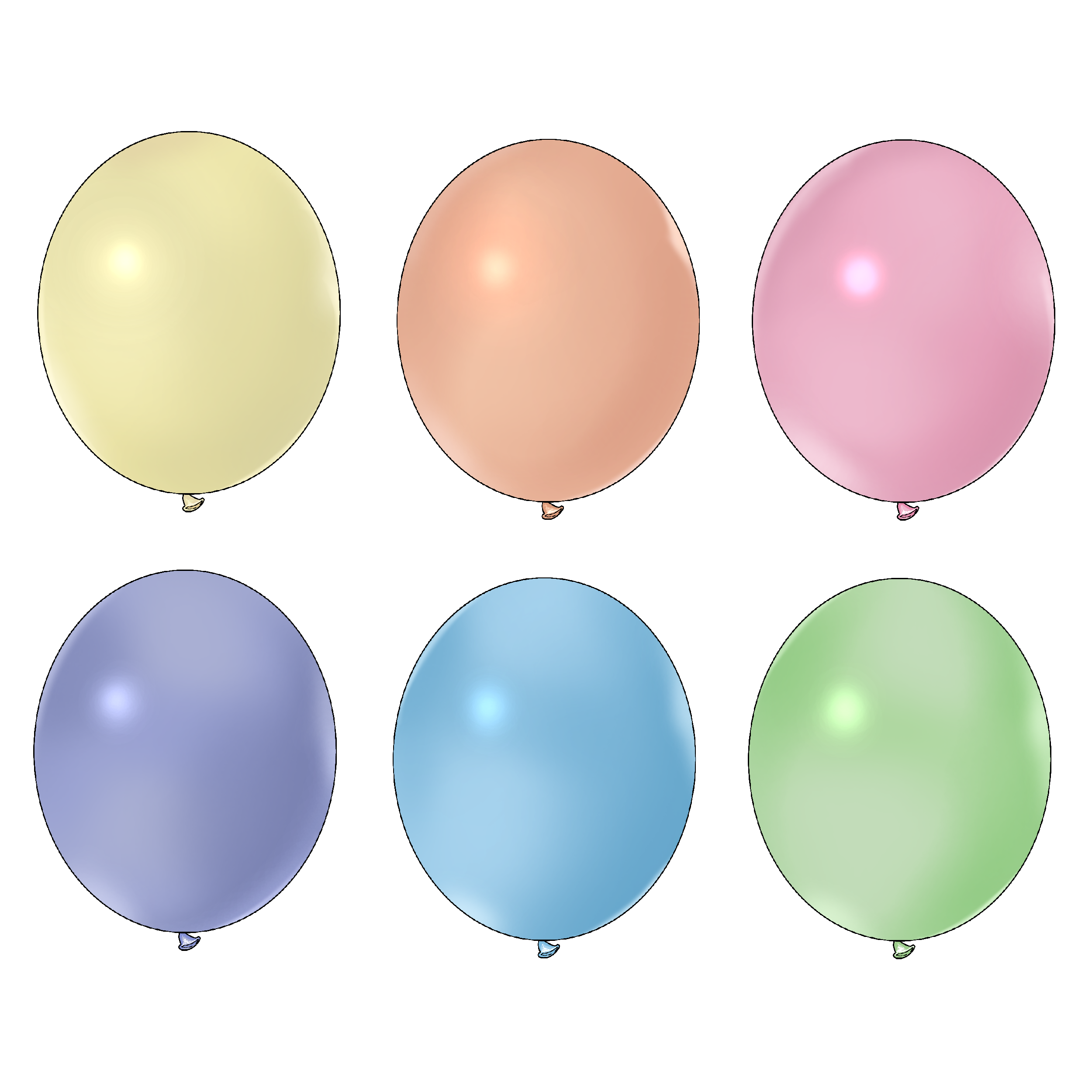 pastel color balloons - ibisPaint