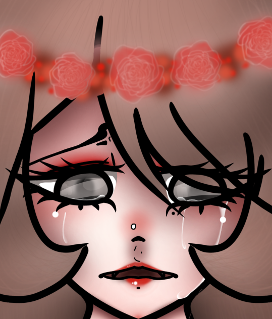 Crying on flowers - ibisPaint