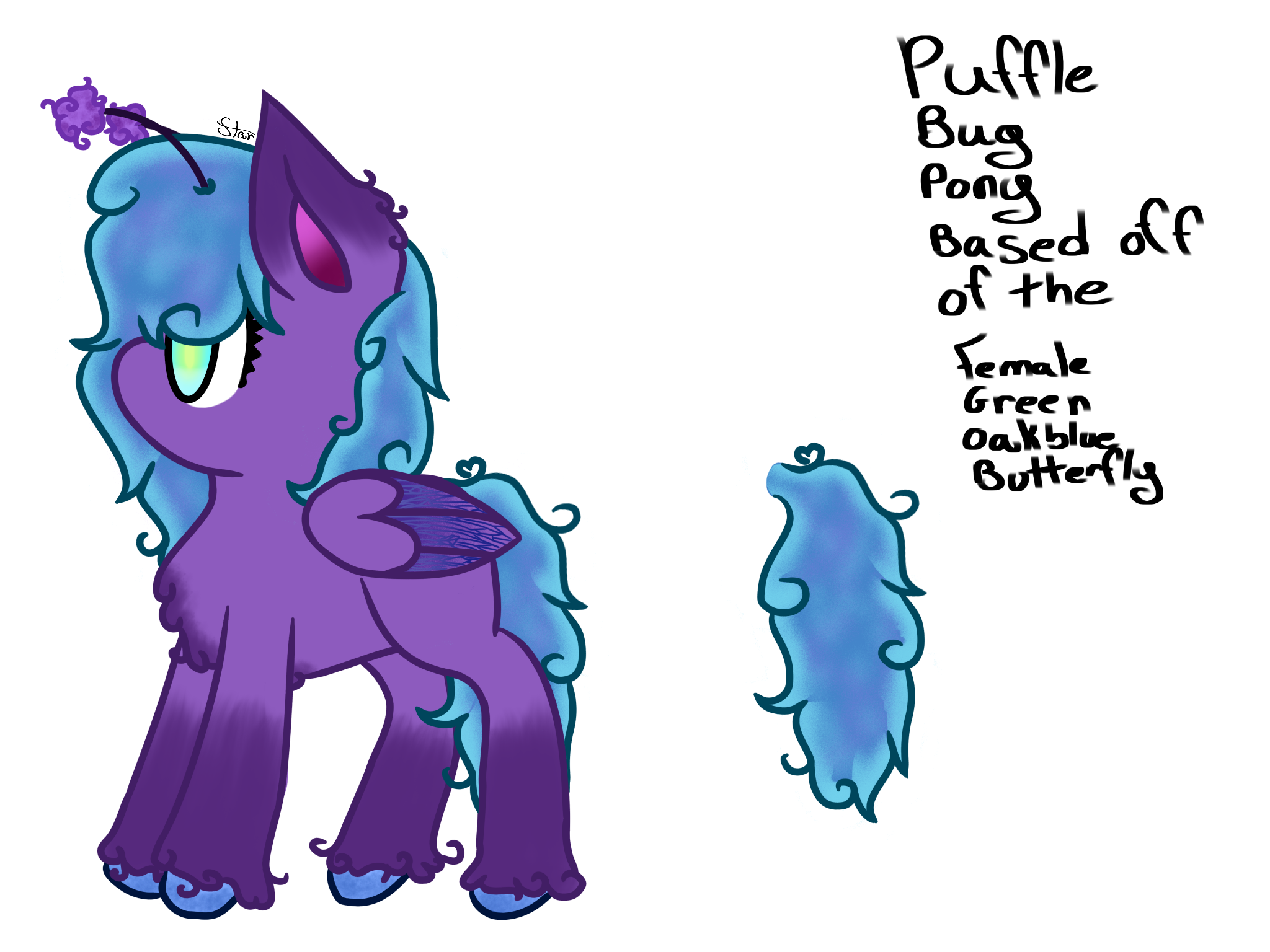 Puffle Bug OC (Green Oakblue Butterfly) - ibisPaint
