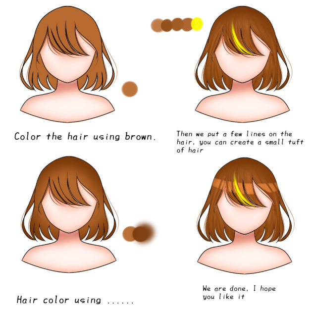 how to color the hair - ibisPaint