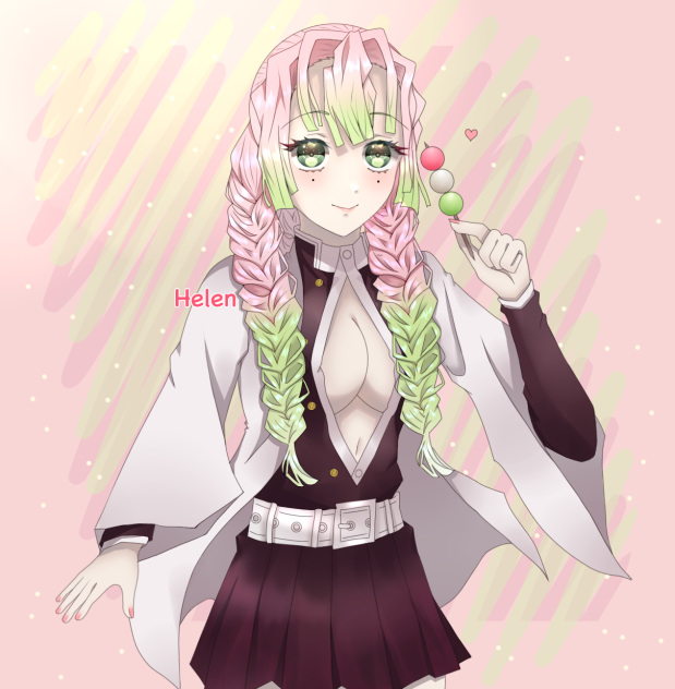 Practice drawing Mitsuri Kanroji 🍡 - ibisPaint