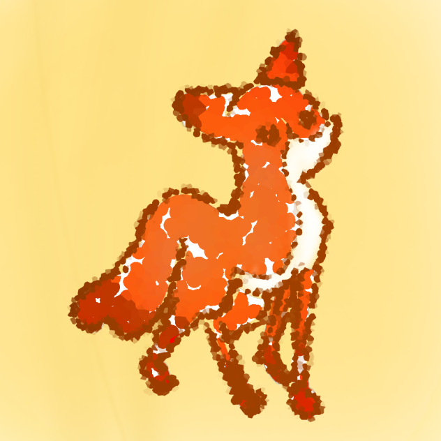 Paper mosaic fox - ibisPaint