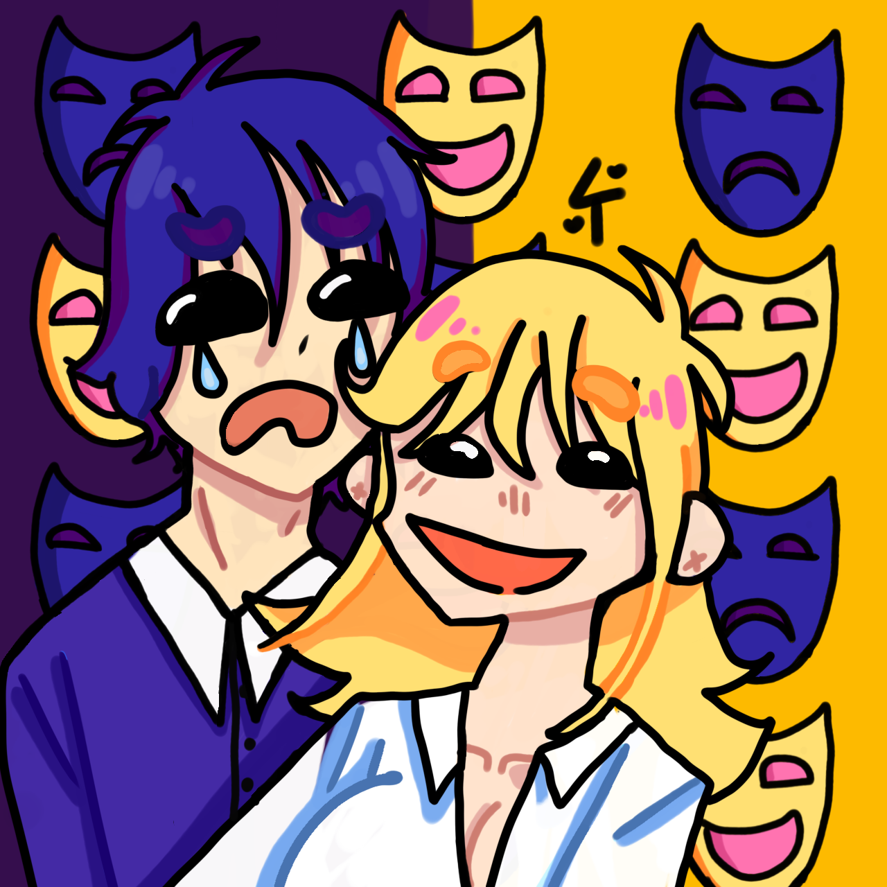 Comedy and tragedy masks 🎭 - ibisPaint