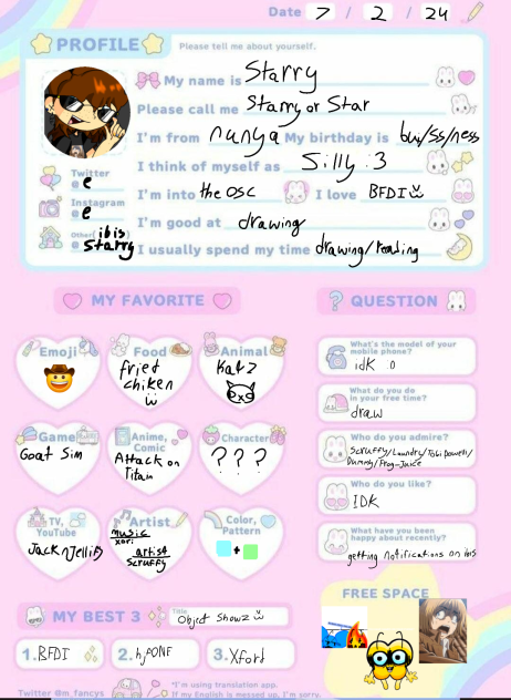 Silly lil profile ^^ - ibisPaint