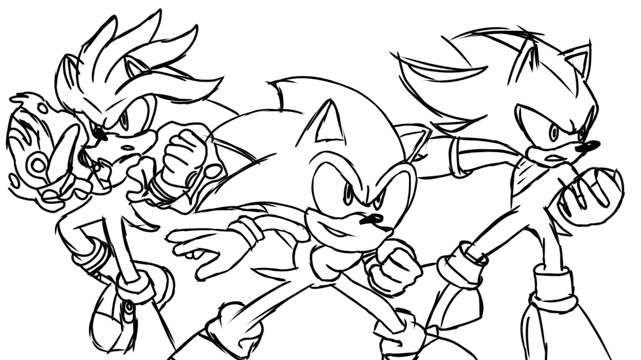 sonic shadow and silver - ibisPaint