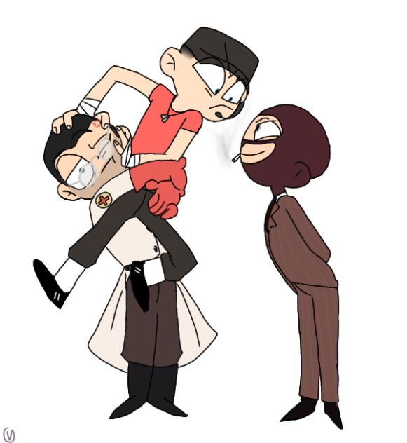 Team Fortress 2. Scout Medic And Spy - ibisPaint