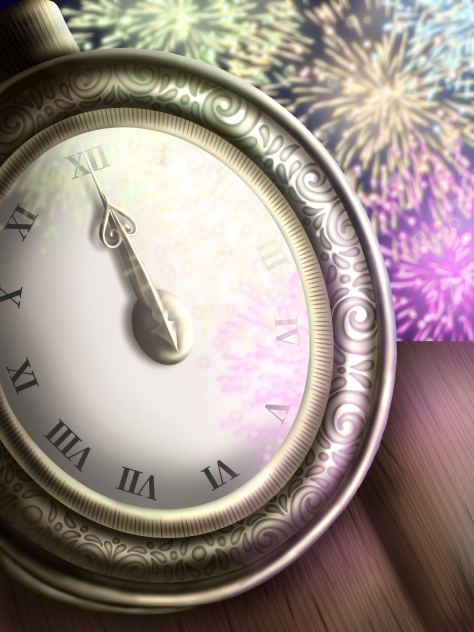 Midnight on clock - ibisPaint