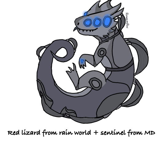 Sentinel + red lizard - ibisPaint