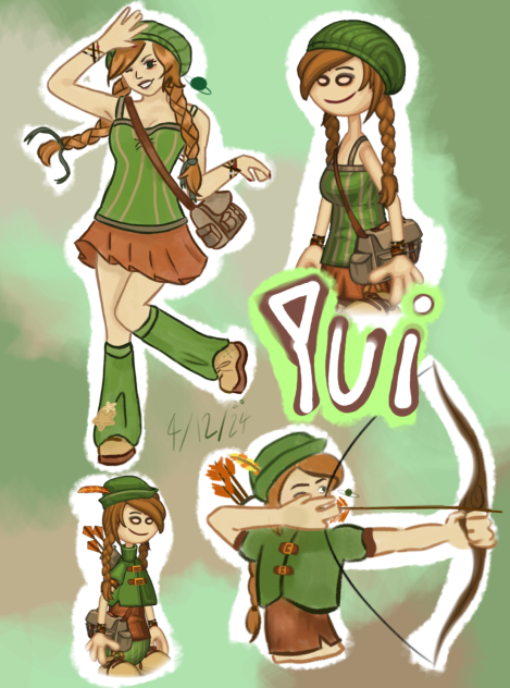 Yui from papa Loui games 💚 - ibisPaint