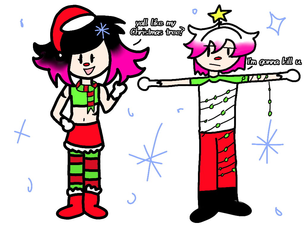 Human Christmas Tree - ibisPaint