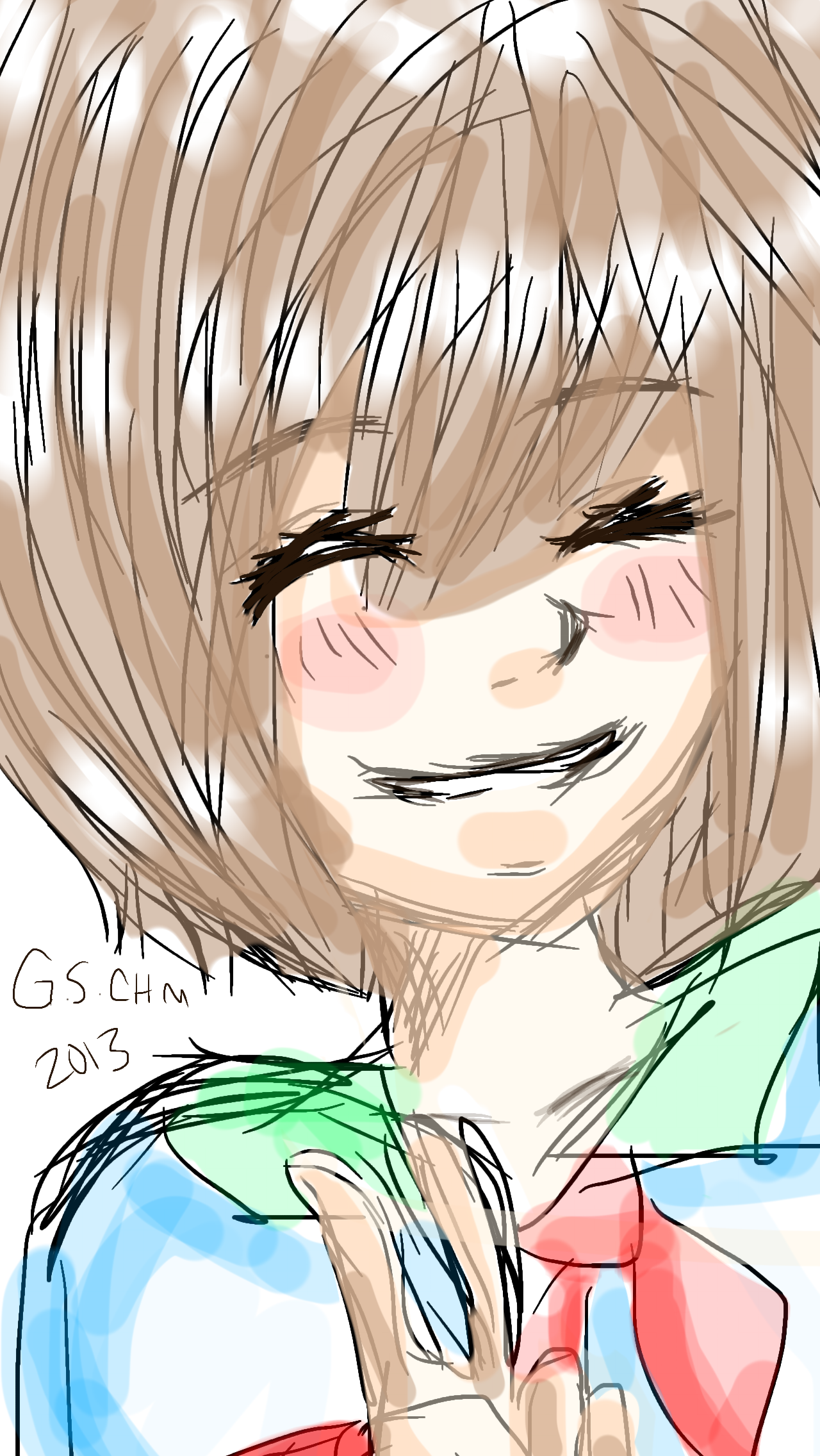 quick anime school girl sketch - ibisPaint