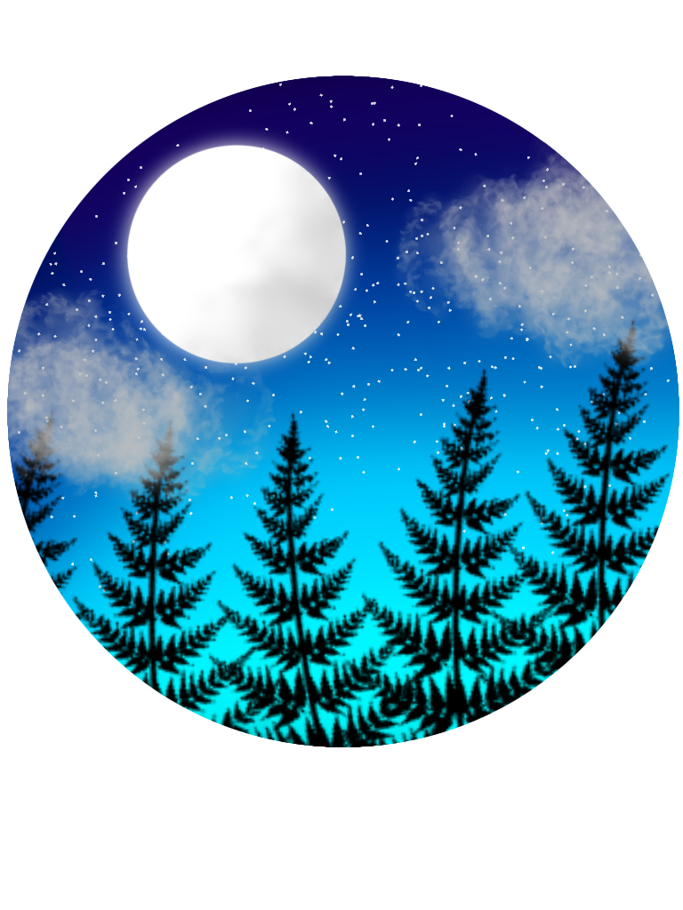 circle with midnight sky and trees - ibisPaint