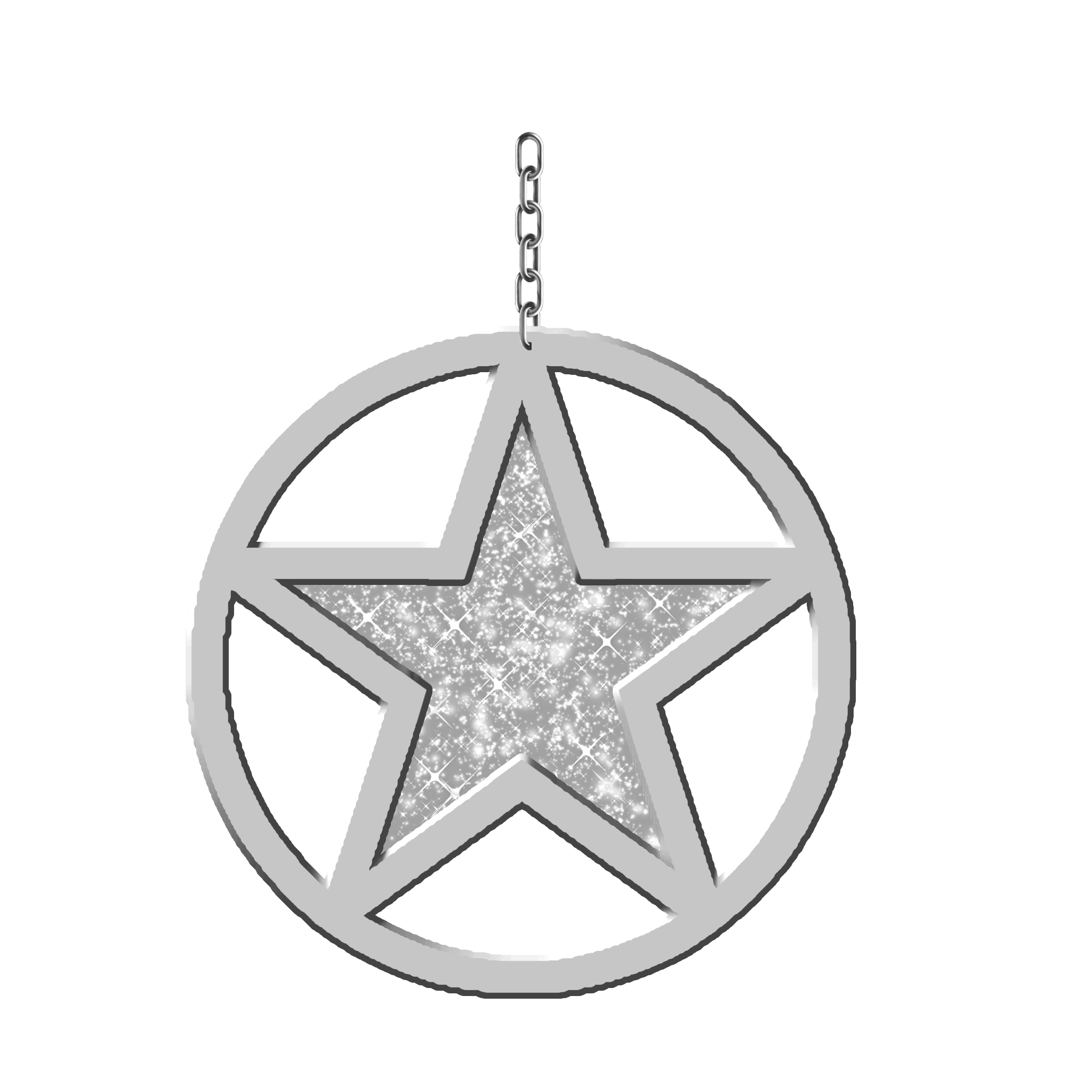 Y2K Accessory bead Star Glitter 3 Silver - ibisPaint